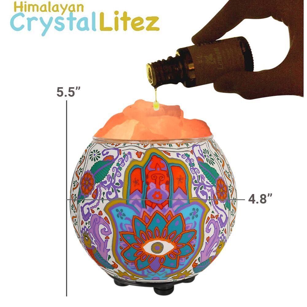 Himalayan Salt Lamp Night Light | Hamsa Salt Lamp Diffuser with Dimmer ...
